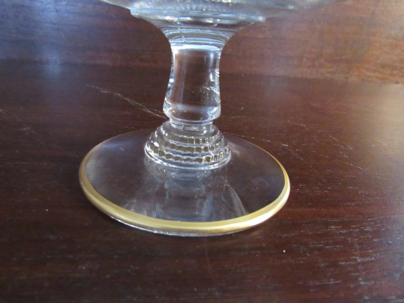 Gold Trimmed Compote Candy Dish Pressed Glass Compote. - Etsy