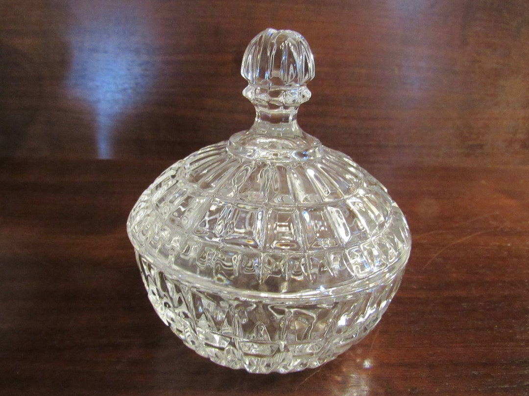 Round Candy Dish, Lead Crystal Dish With Lid, Jewelry Box, Trinket Box ...