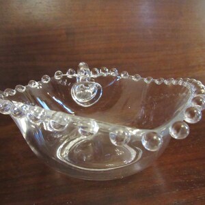 Beaded Edge Glass Candy Dish With Handle, Boopie Glass, Candlewick ...