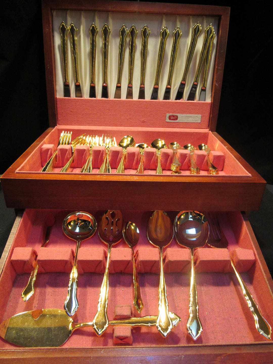 Golden Elegance Gold Electroplate Japan by Stylist, Service for 12, 81 ...