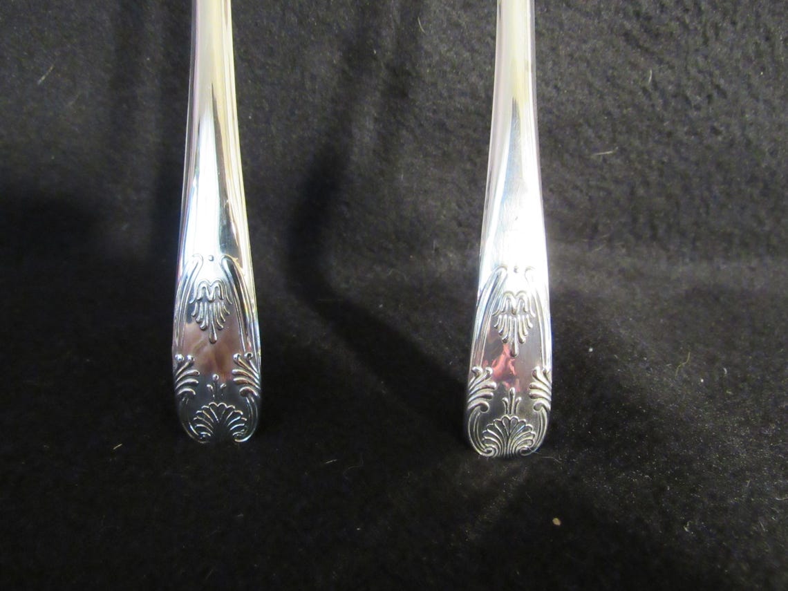 Salad Set, Silverplate, Made in Italy, Silverware, Flatware, 2 Piece ...