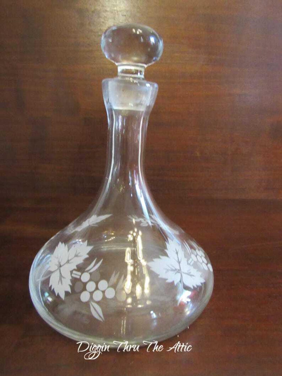 Rayware Glass Decanter, Ships Decanter, Leaf Pattern, Made in Turkey ...