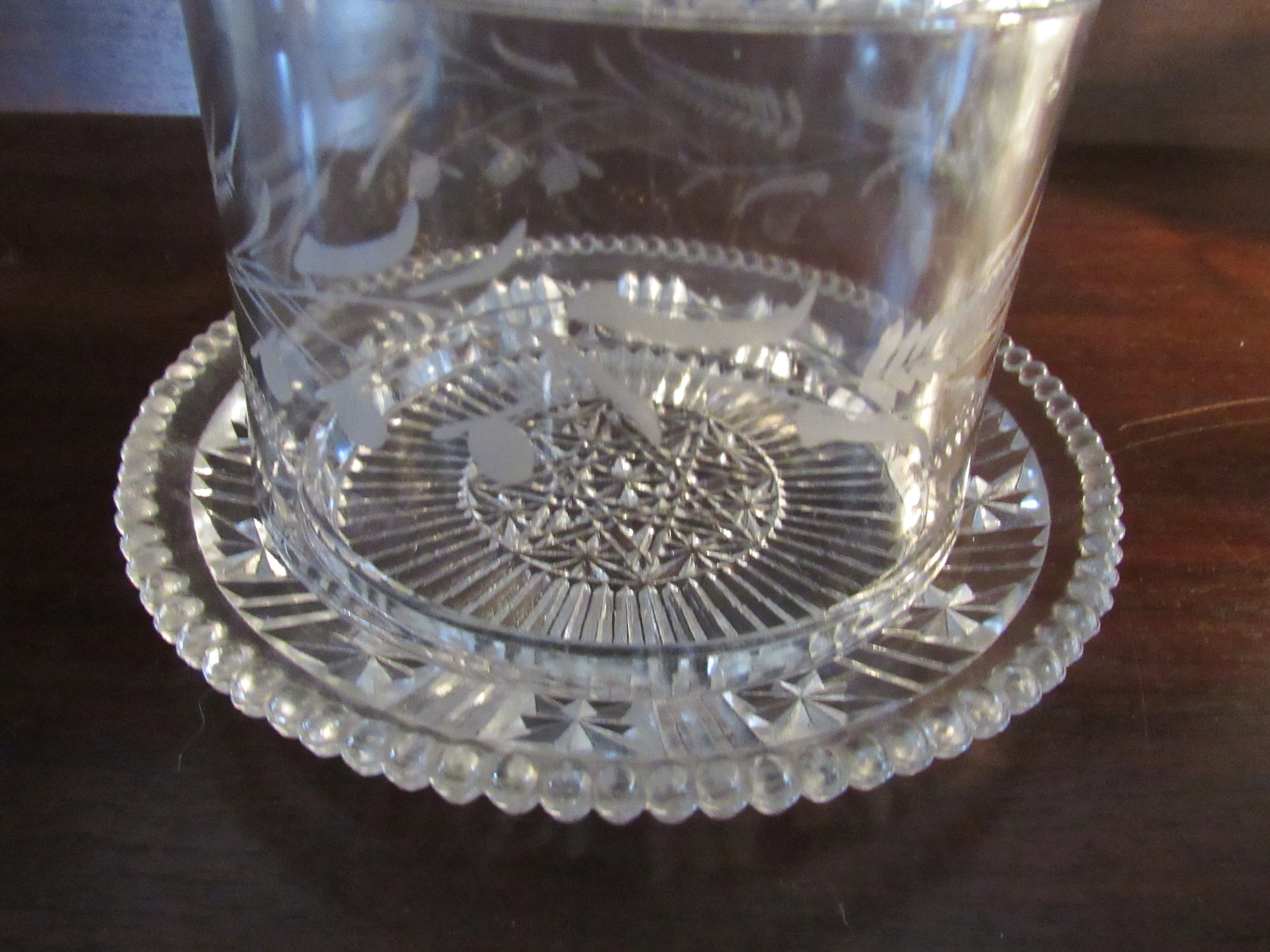 EAPG Pressed Flint Glass Beaded Stars and Buttons Etched - Etsy