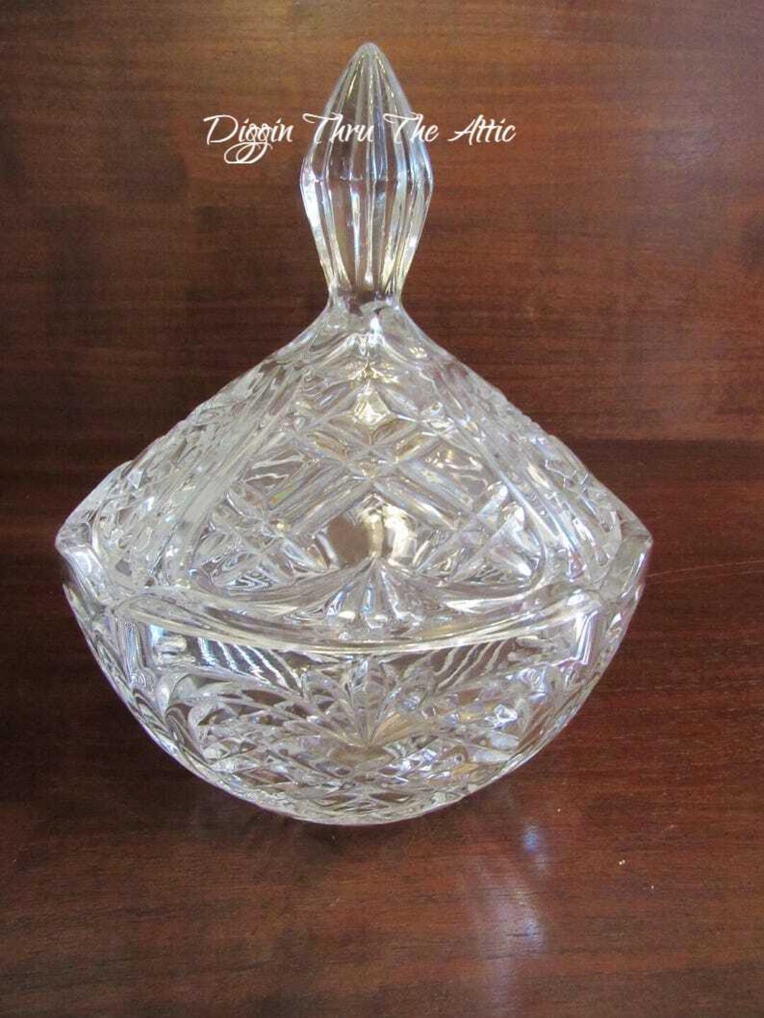FOS28 by Fostoria, Candy Bowl With Lid, Fam and Criss Cross Design ...