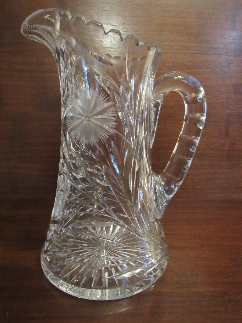 Gundy-clapperton Crystal Cut Pitcher and 5 Matching Flat - Etsy