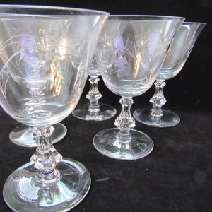 Symphony by Bryce, Etched Crystal Water Glasses, Water Goblets, Etched ...