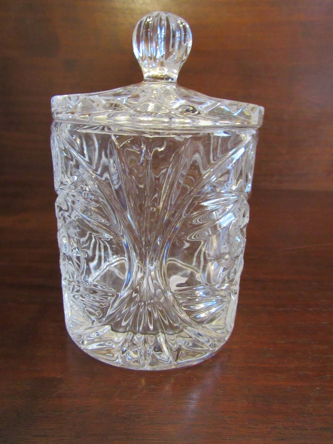 Polonia Crystal Lidded Candy Jar, Cut Swirls and Pinwheels, Made in ...
