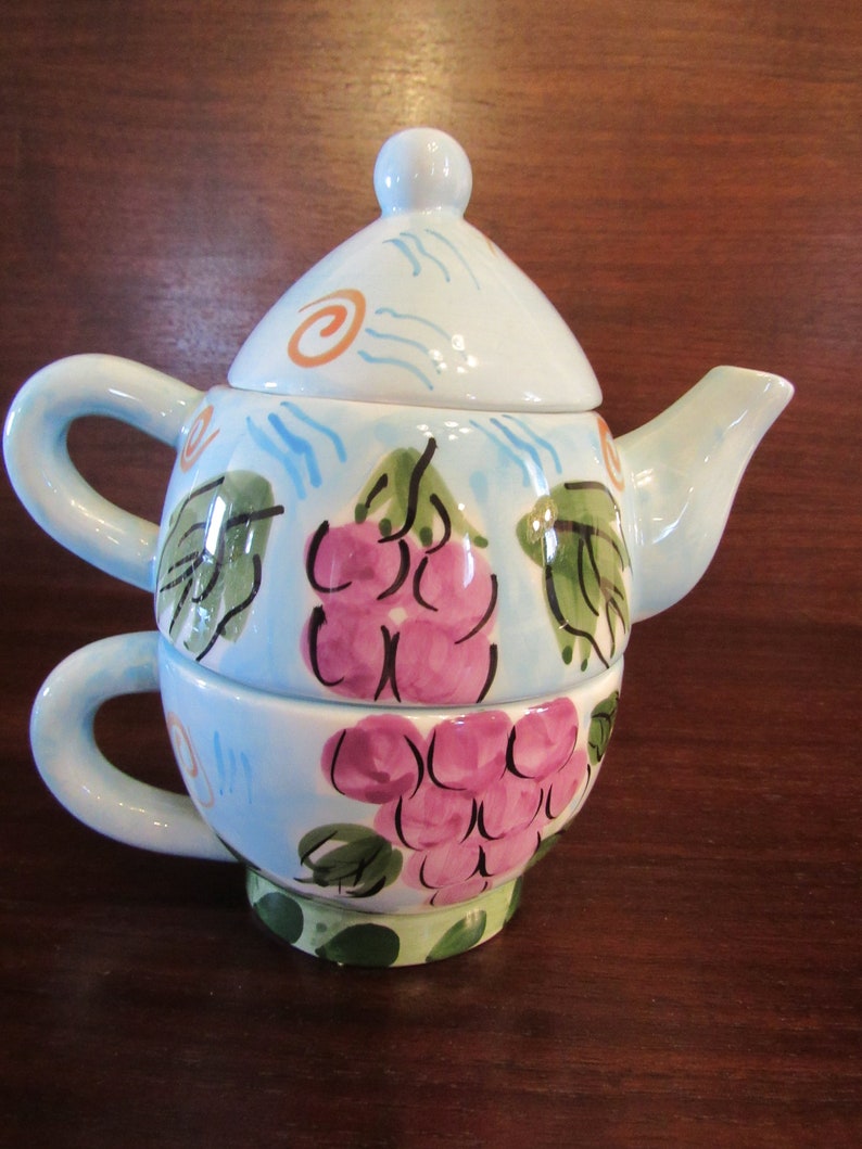 Bella Casa III by Ganz, Tea Pot and Cup for One , Stackable Three Piece ...