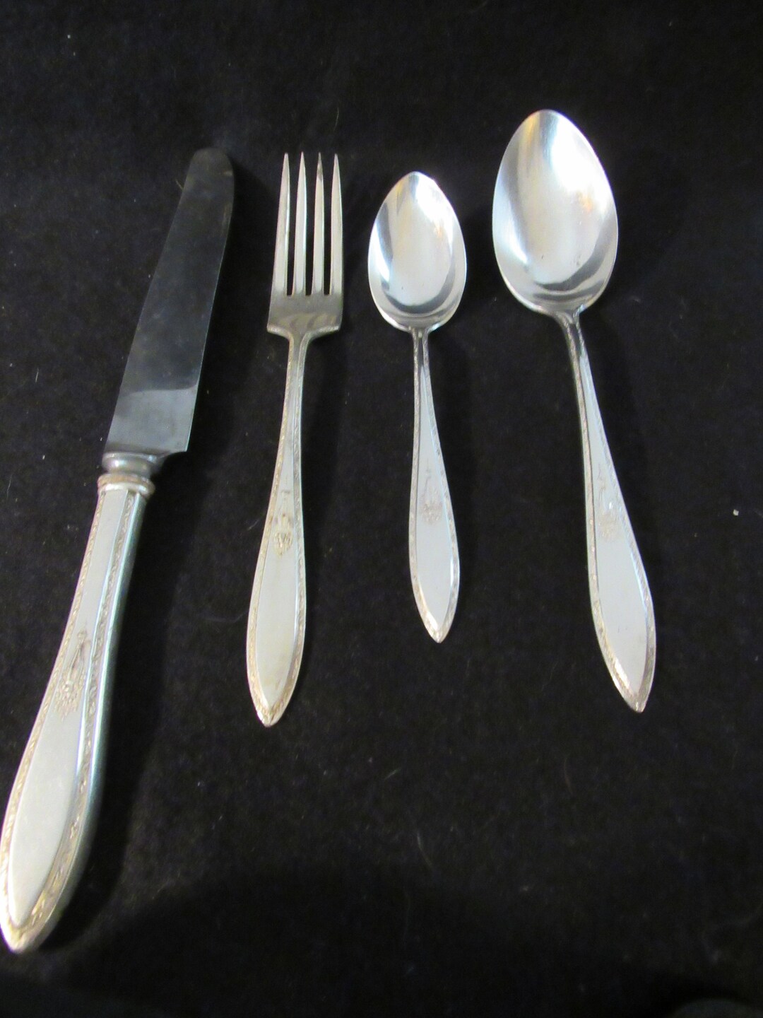 4 Piece Place Setting, Lady Washington Silverplate 1925, Yourex Silver ...