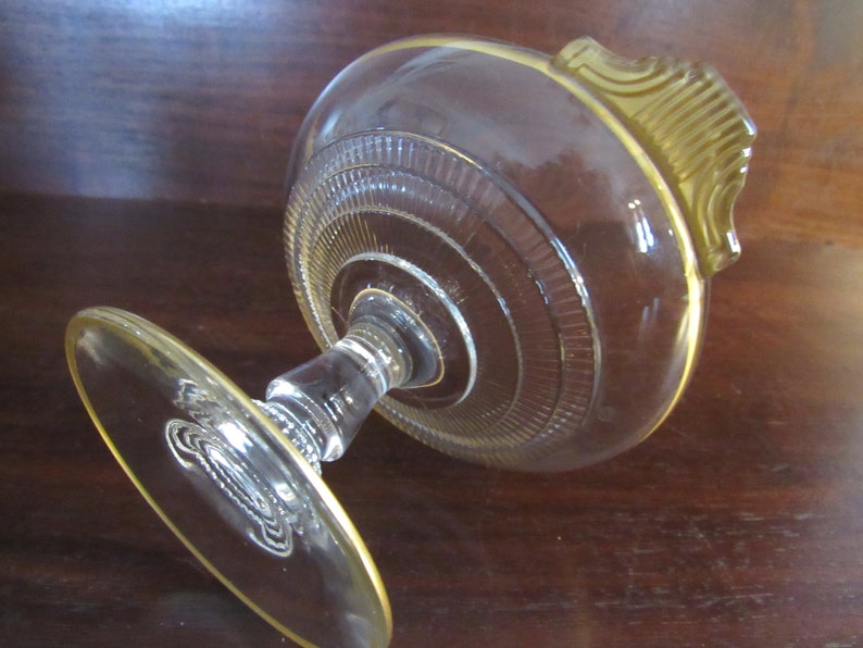 Gold Trimmed Compote Candy Dish Pressed Glass Compote. - Etsy