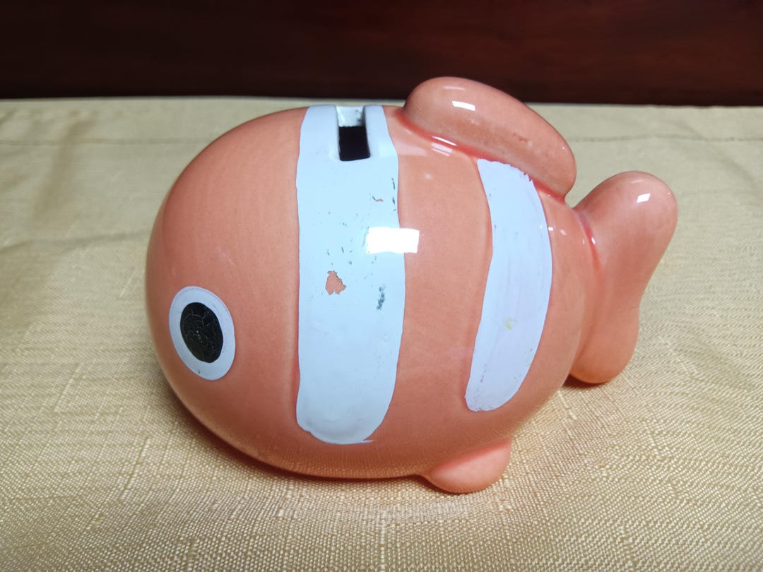 Medium Orange Clown Fish Ceramic Coin Bank , Made in Taiwan. (3960) - Etsy