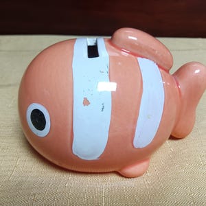 Medium Orange Clown Fish Ceramic Coin Bank , Made in Taiwan. (3960) - Etsy