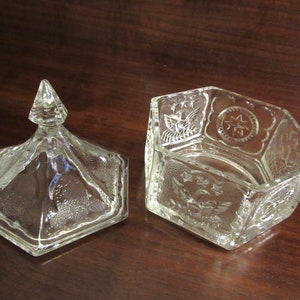 Tiara Colonial by Indiana Glass, Clear Glass Candy Dish, Candy Box ...