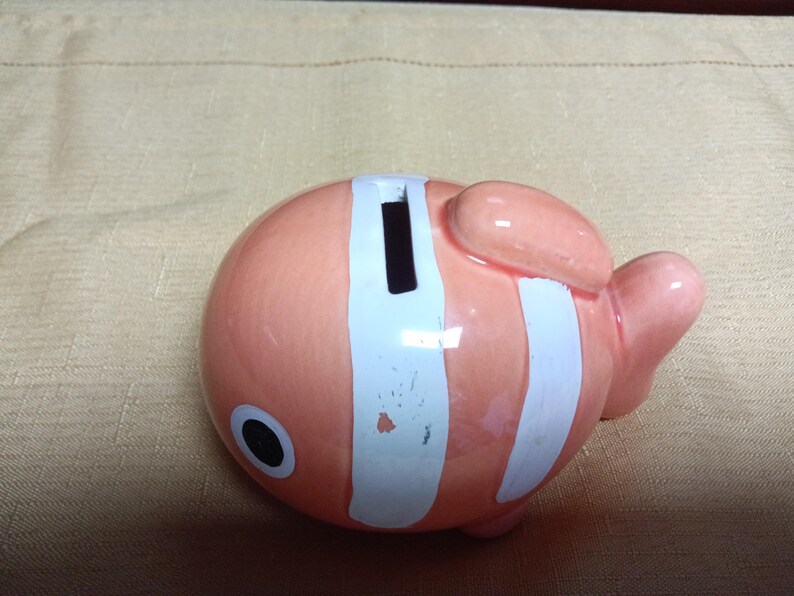 Medium Orange Clown Fish Ceramic Coin Bank , Made in Taiwan. (3960) - Etsy