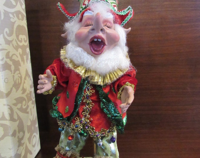 Mark Roberts Northpole Clown Elf, Limited Edition Collectible Poseable ...