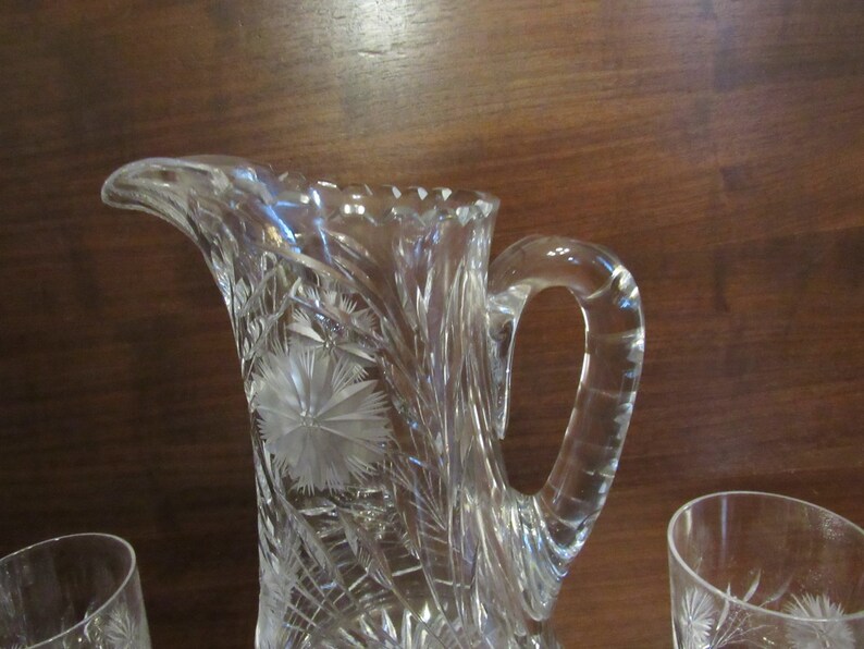 Gundy-clapperton Crystal Cut Pitcher and 5 Matching Flat - Etsy