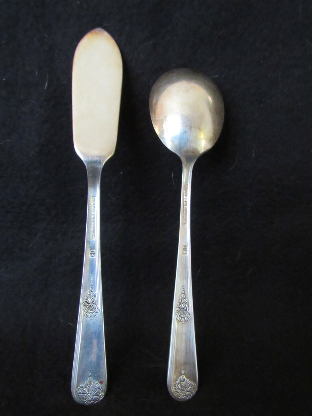 Sugar Spoon and Butter Knife, Youth Silverplate 1940, Holmes and ...