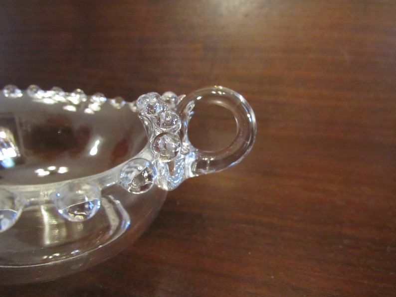 Beaded Edge Glass Candy Dish With Handle, Boopie Glass, Candlewick ...