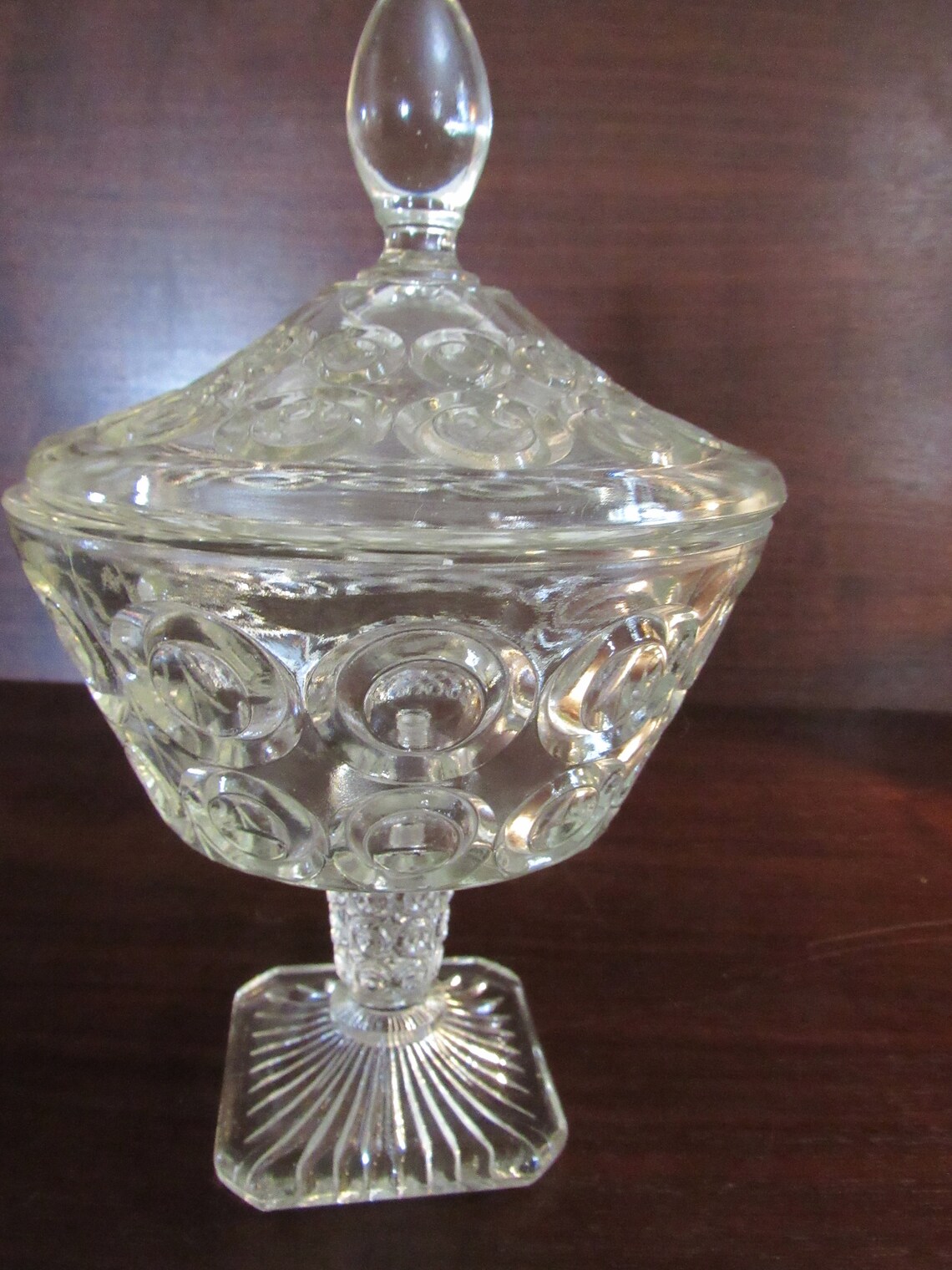 Covered Compote Footed Candy Dish With Lid Unknown 11360 by - Etsy