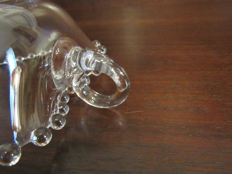 Beaded Edge Glass Candy Dish With Handle, Boopie Glass, Candlewick ...