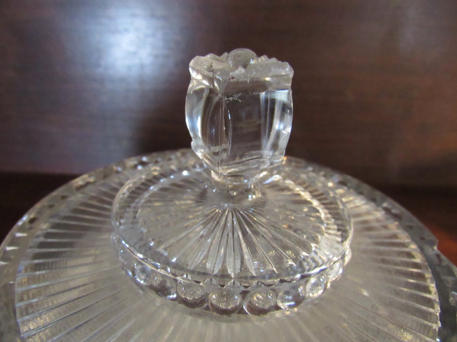 EAPG Pressed Flint Glass Beaded Stars and Buttons Etched - Etsy