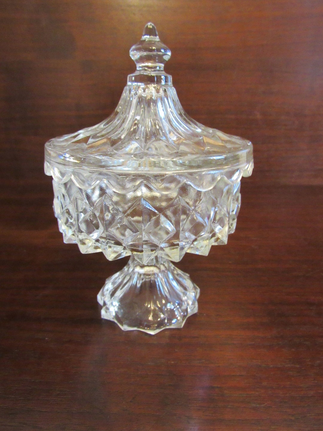 EAPG, Adams and Company, Job Jacobs Clear Covered Compote, Candy Dish ...