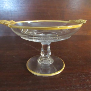 Gold Trimmed Compote, Candy Dish, Pressed Glass Compote. (2543) - Etsy