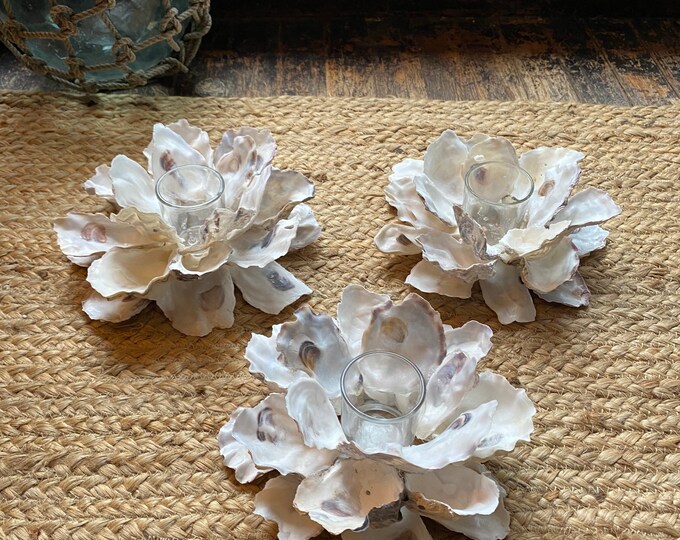 Oyster Shell Votive Candle Holder, 1 Beach Centerpiece, Best Seller - Etsy