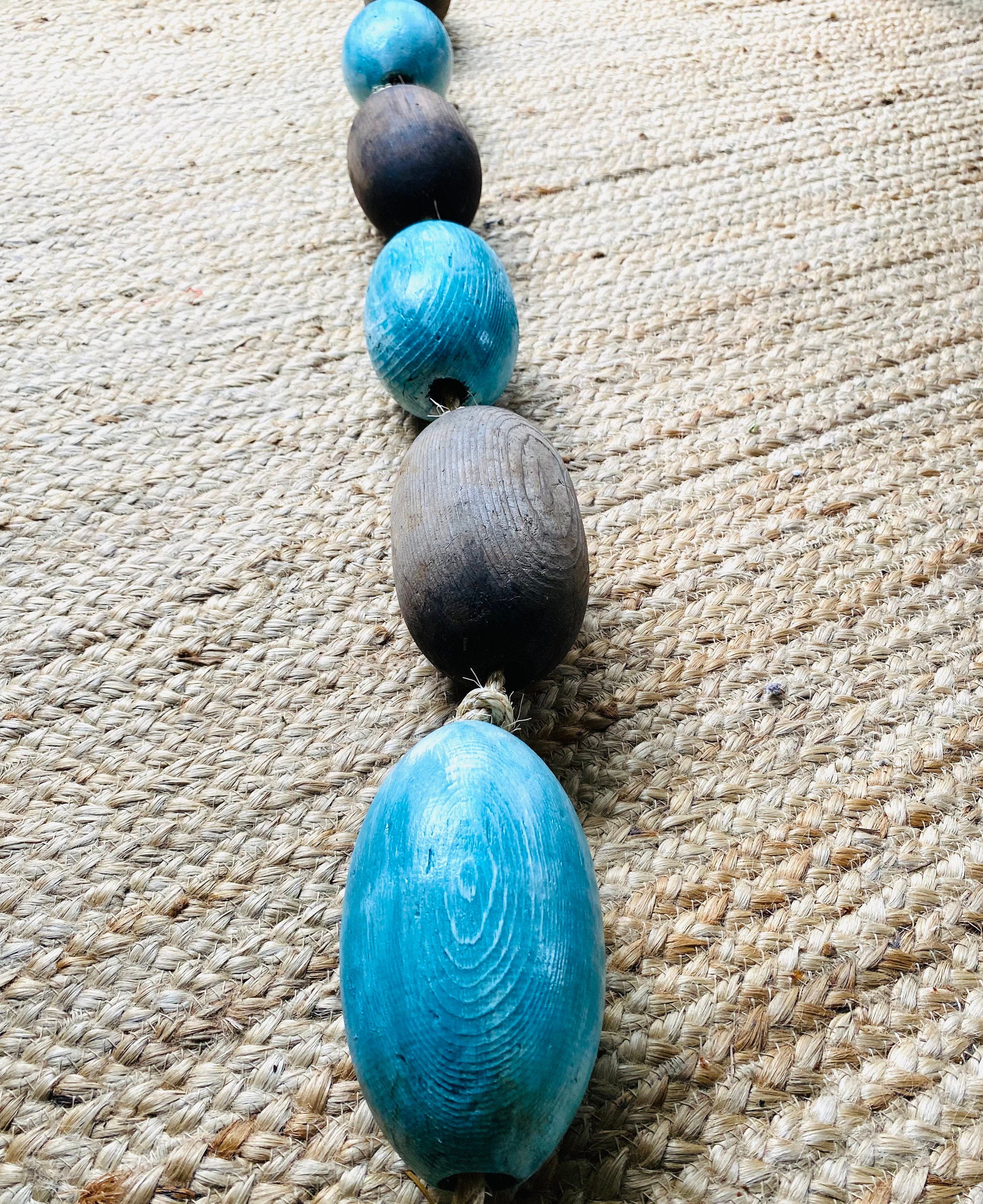 Wood Buoy String, Vintage Buoys, Nautical Decor, Wood Buoys, Cedar ...