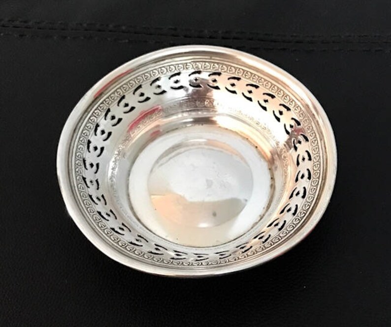 Set of 3 Pierced Design Sterling Silver Nut Cups With Reticulate Leaf ...