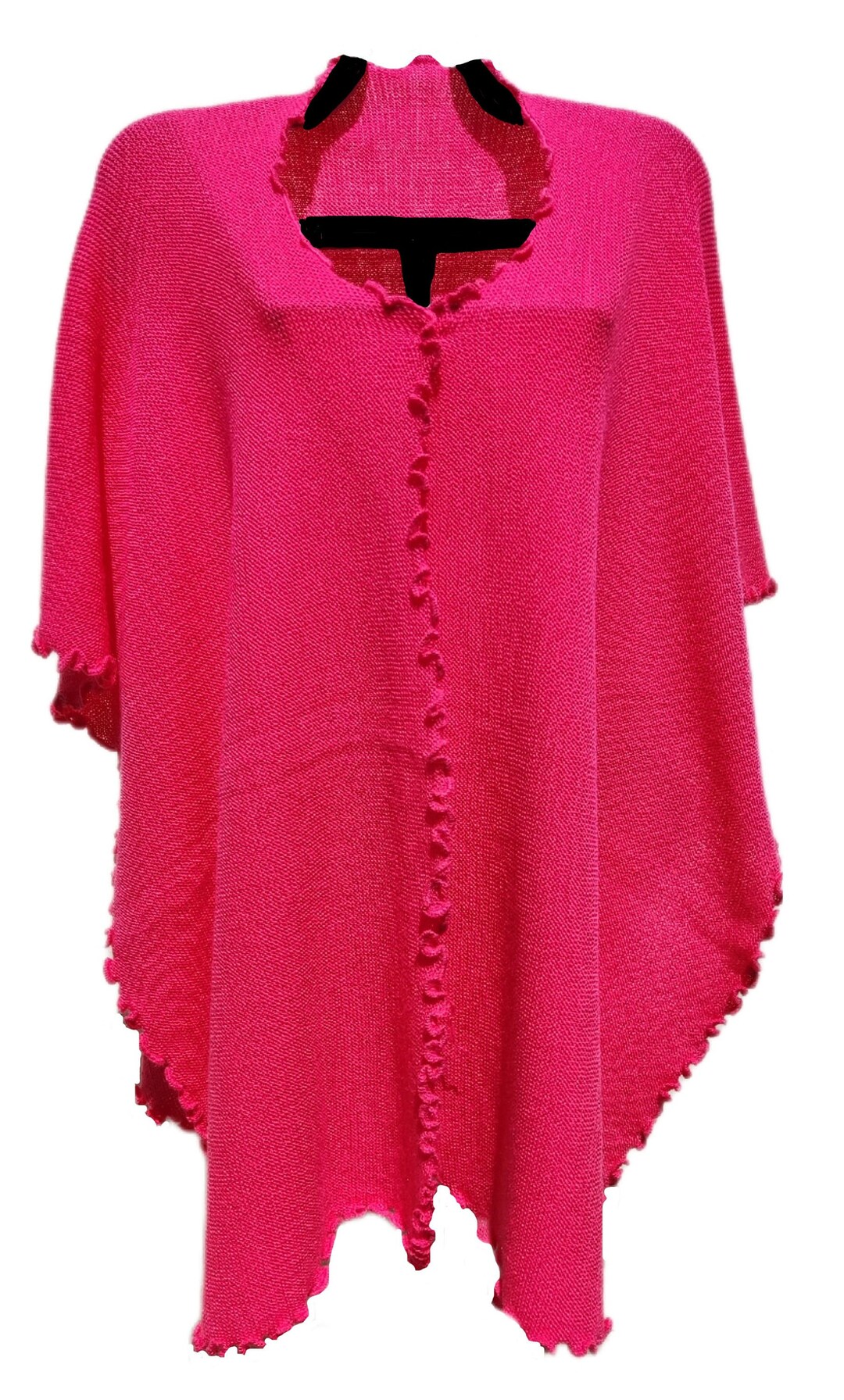 New, 100% Alpaca Wool, Ruana, Shawl, Cloak, Cape, One Size, Watermelon ...