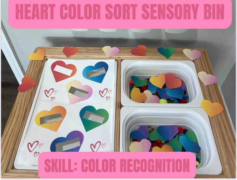 Heart Color Sort L Sensory Bins L Color Recognition - Etsy