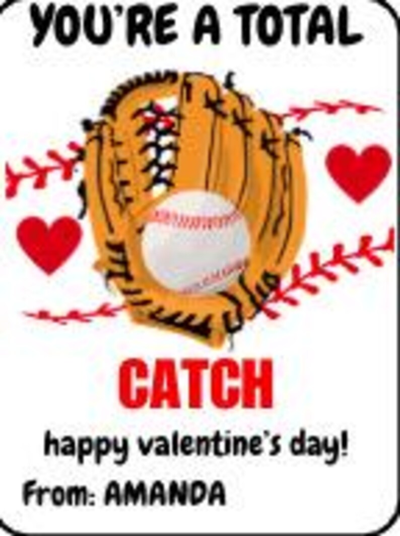 Baseball Valentines Day Cards L Printable (set of 4) - Etsy