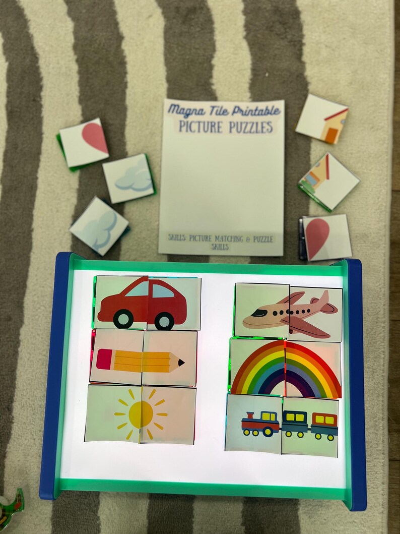 Magna Tile Printable Picture Puzzles - Etsy
