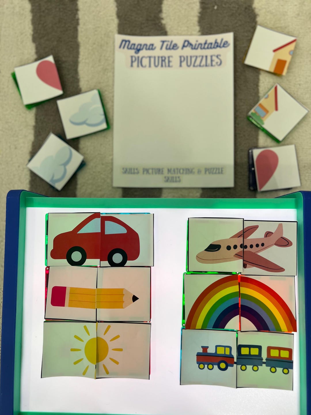 Magna Tile Printable Picture Puzzles - Etsy UK
