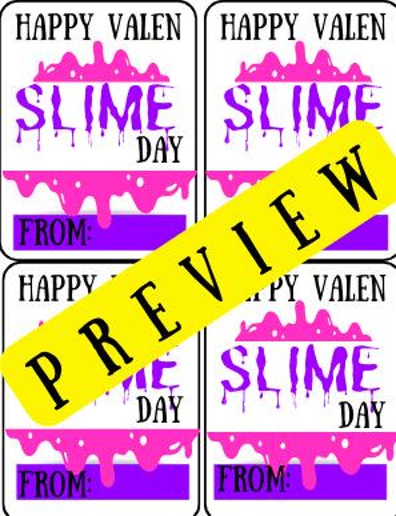 Slime Valentines Day Printable Cards - Etsy