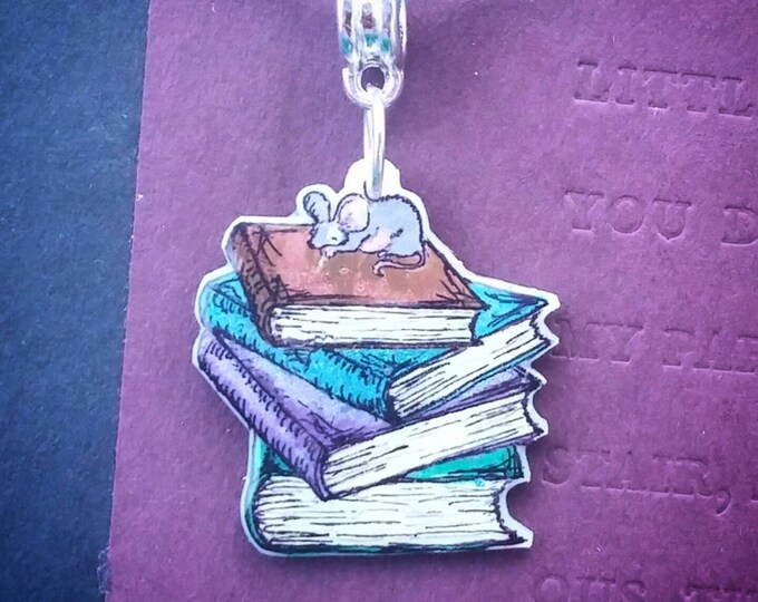 Stack of Books and Mr. Mouse Mr. Mouse Loves to Read LARGE - Etsy