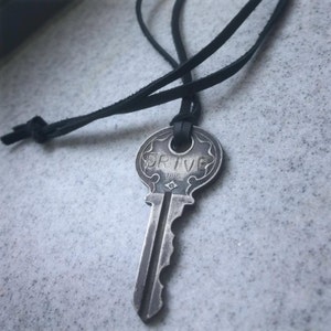Personalized Vintage Engraved Key Necklace - Etsy