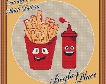 French Fries Cross Stitch - Etsy