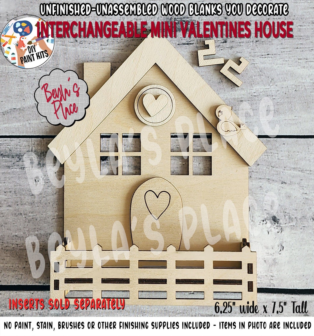 Mini Valentines Day House Interchangeable, Christmas, Self Standing ...