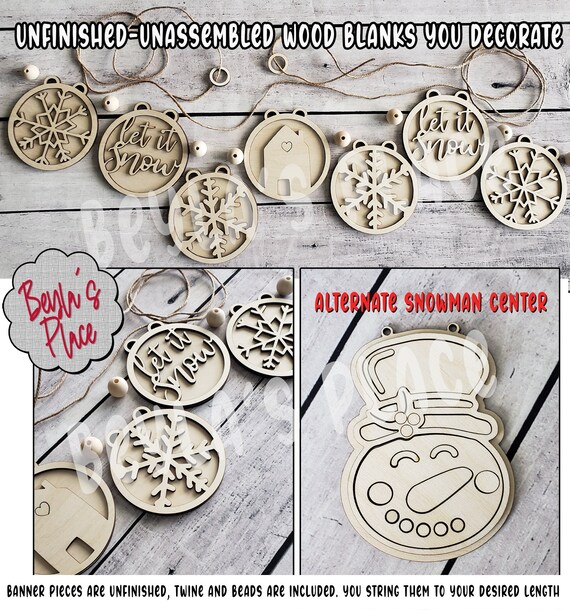 Christmas Winter Theme Snowflake Banner Bunting Garland - Etsy