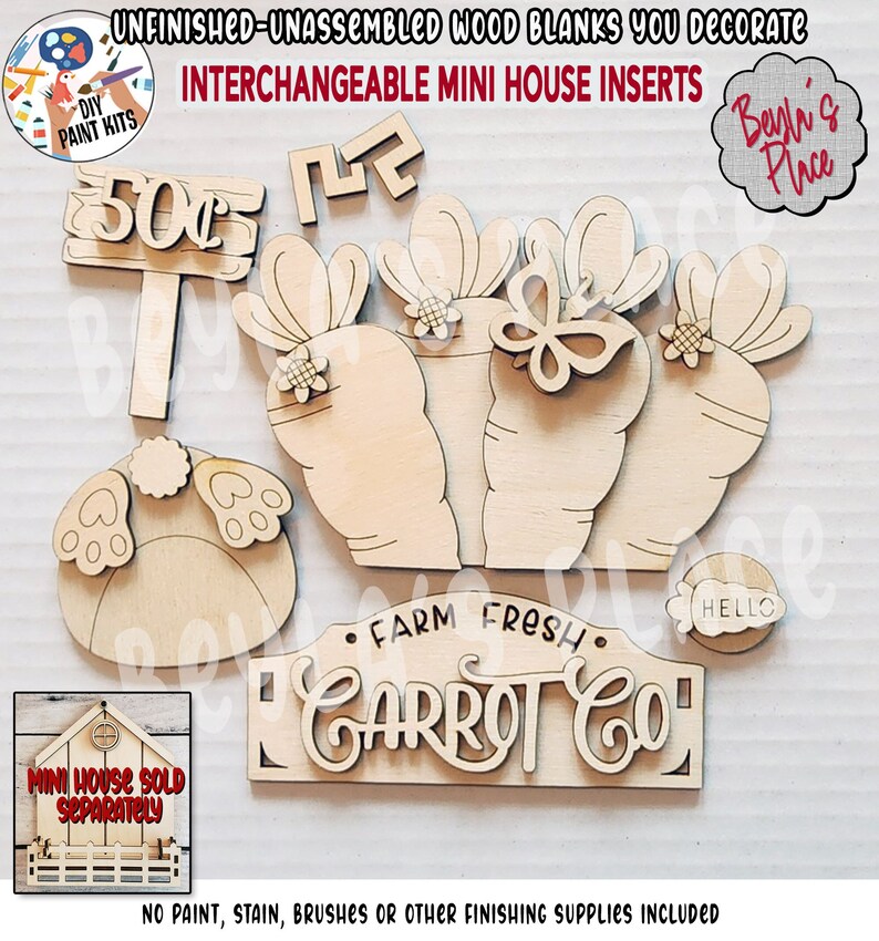 Mini House Interchangeable Carrot Company Insert/unfinished - Etsy