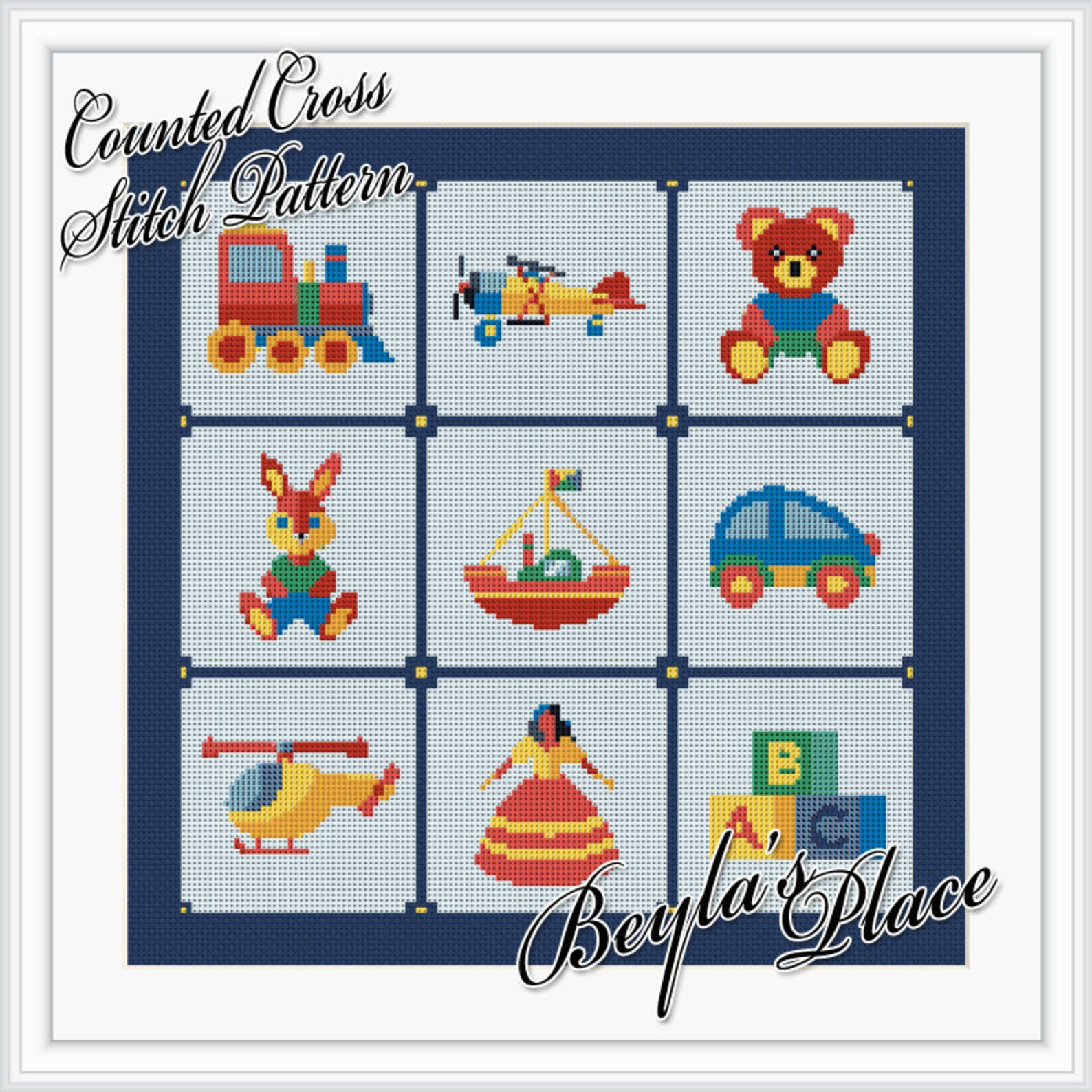 Cross Stitch Pattern Baby Toys Modern Instant Download | Etsy