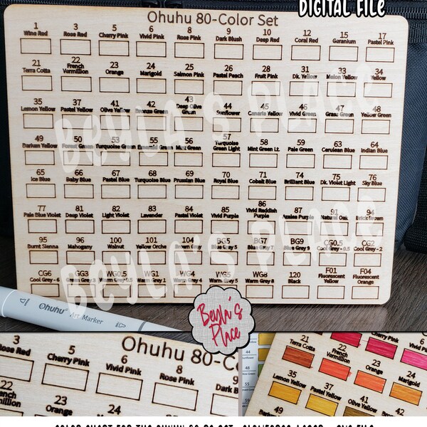 Alcohol Marker Chart - Etsy