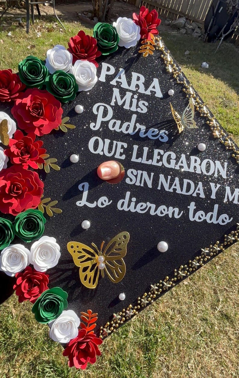 Floral Graduation Cap Topper: Custom Mexico Theme - Etsy