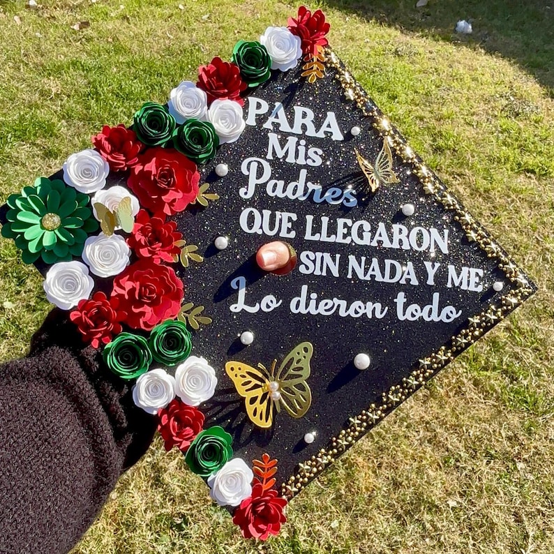 Floral Graduation Cap Topper: Custom Mexico Theme - Etsy