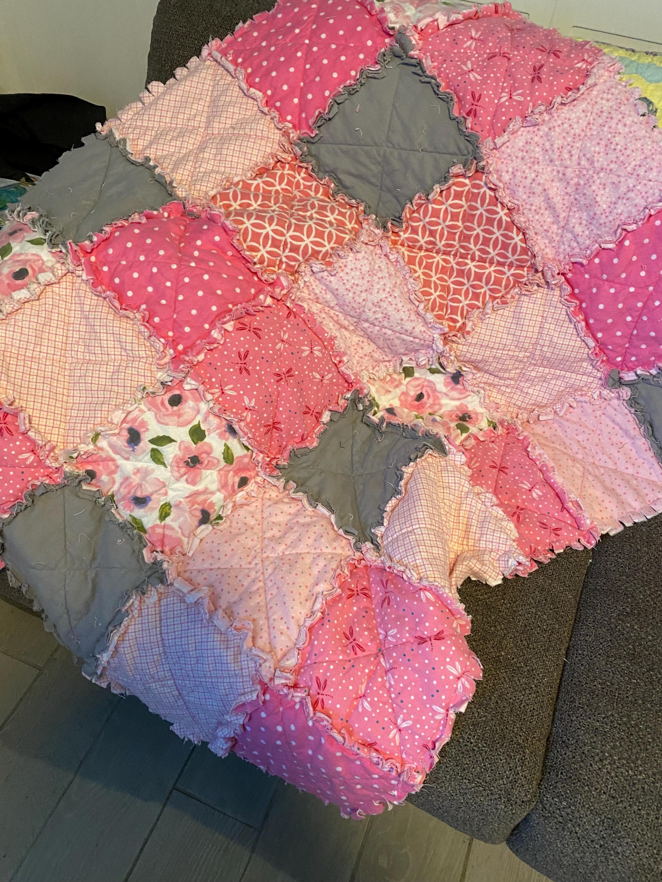Pink Rag Baby Quilt - Etsy