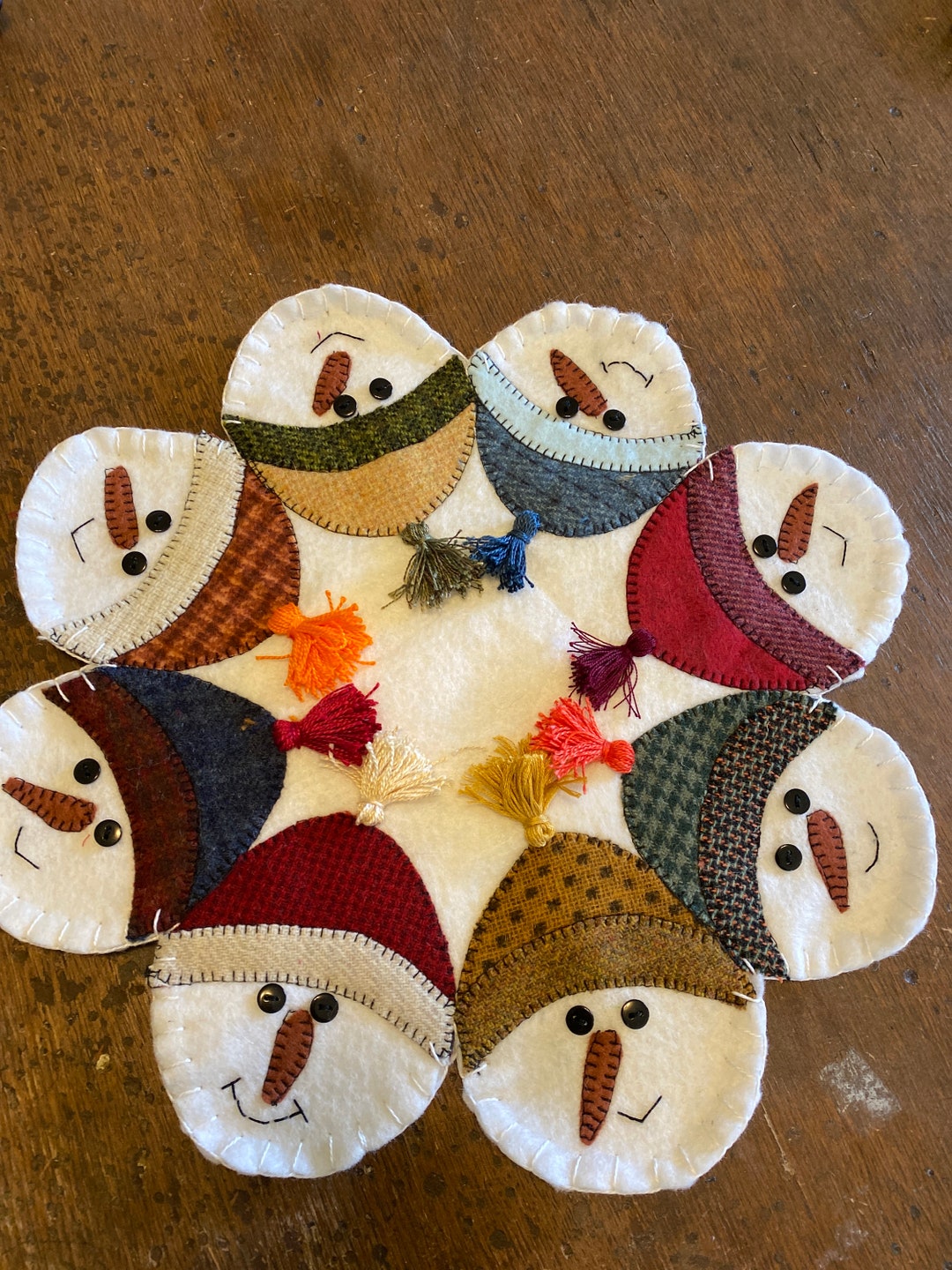 Snowman Candle Mat - Etsy