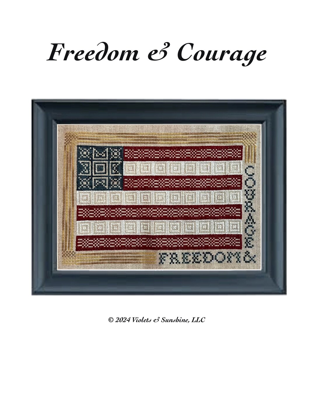 Freedom & Courage Patriotic Cross Stitch Small Sampler - Etsy
