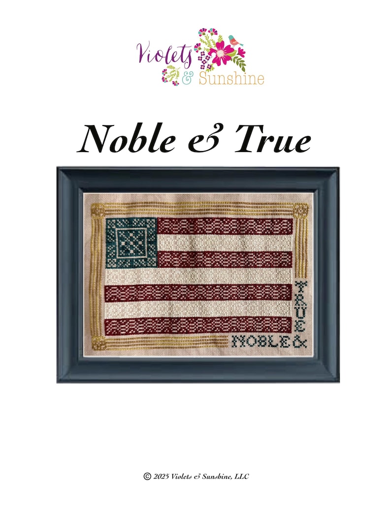 Noble & True A Small Patriotic American Flag Cross Stitch Sampler - Etsy